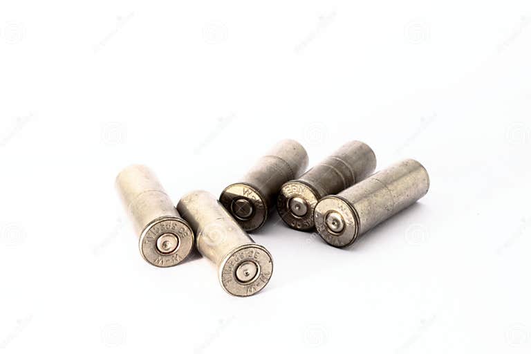 .38 Special Shell Casings Isolated on White Background Stock Image ...