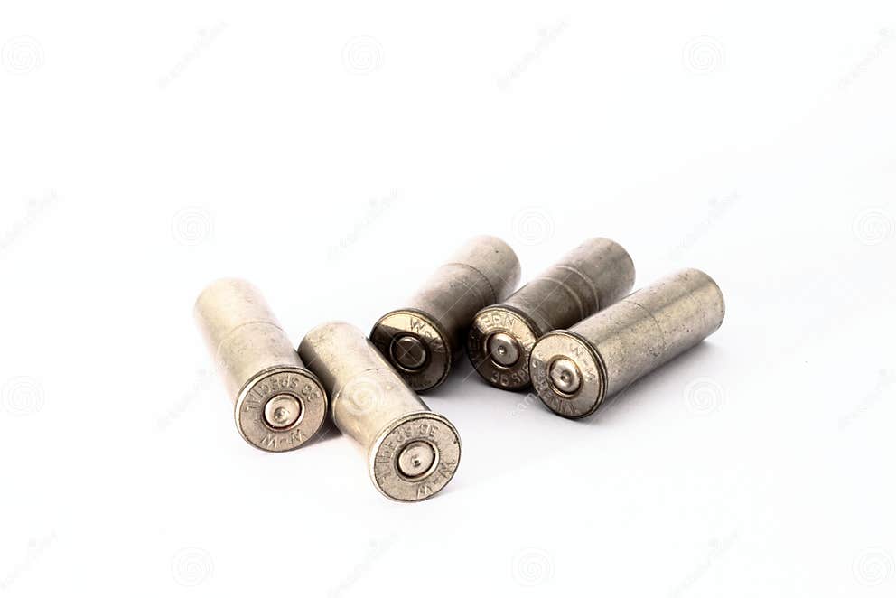 .38 Special Shell Casings Isolated on White Background Stock Image ...