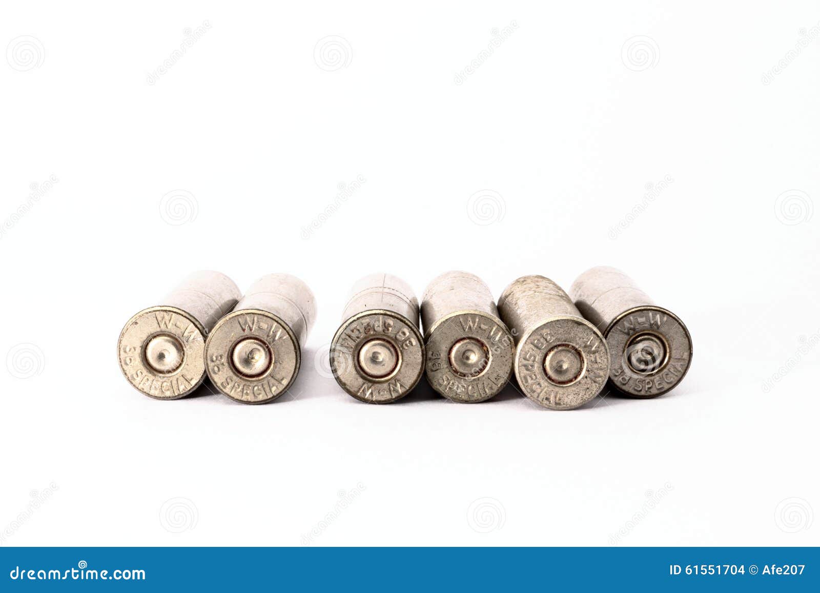 .38 Special Shell Casings Isolated On White Background Stock Image ...