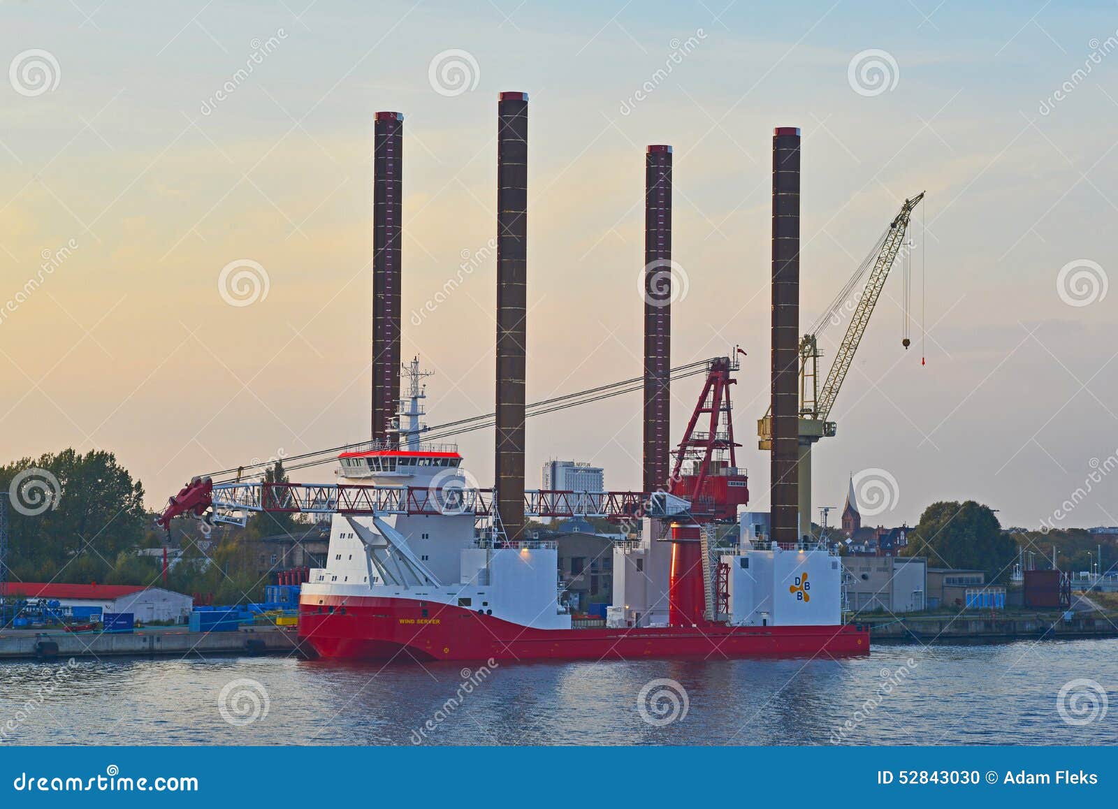 A Special Ship for Installing Wind Turbines Editorial Image - Image of ...