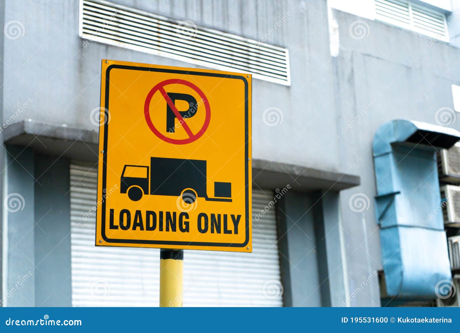 A Special Sign Permitting Parking only for Loading Goods Stock Photo ...