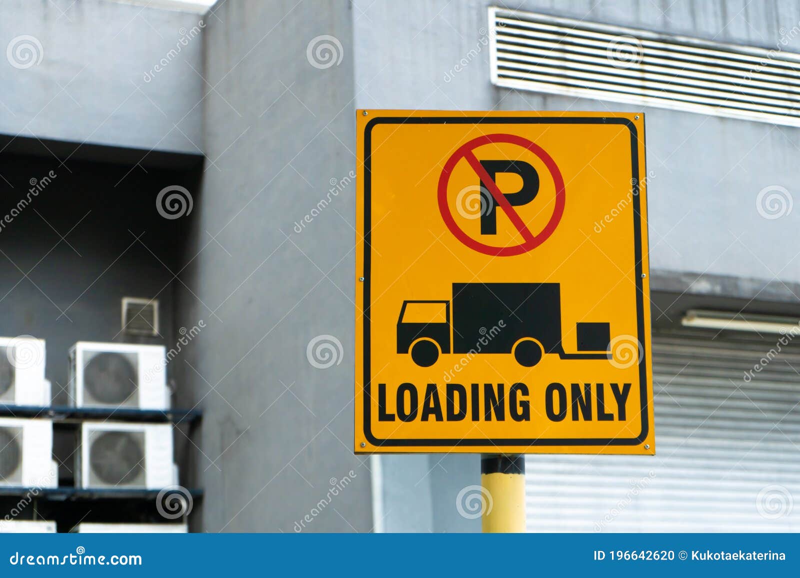 A Special Sign Permitting Parking only for Loading Goods Stock Photo ...