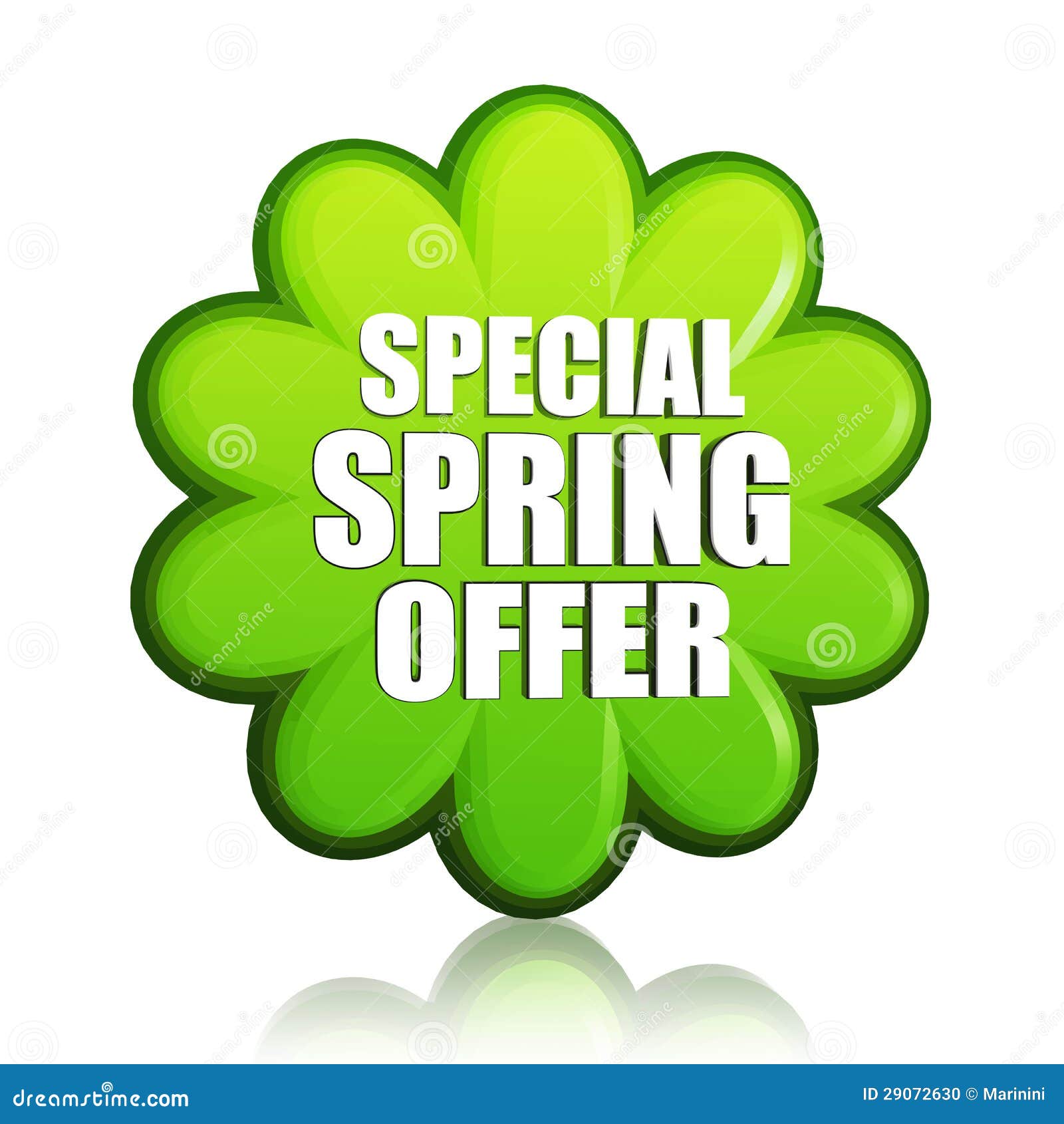 Special Spring Offer Green Flower Label Stock Illustration ...