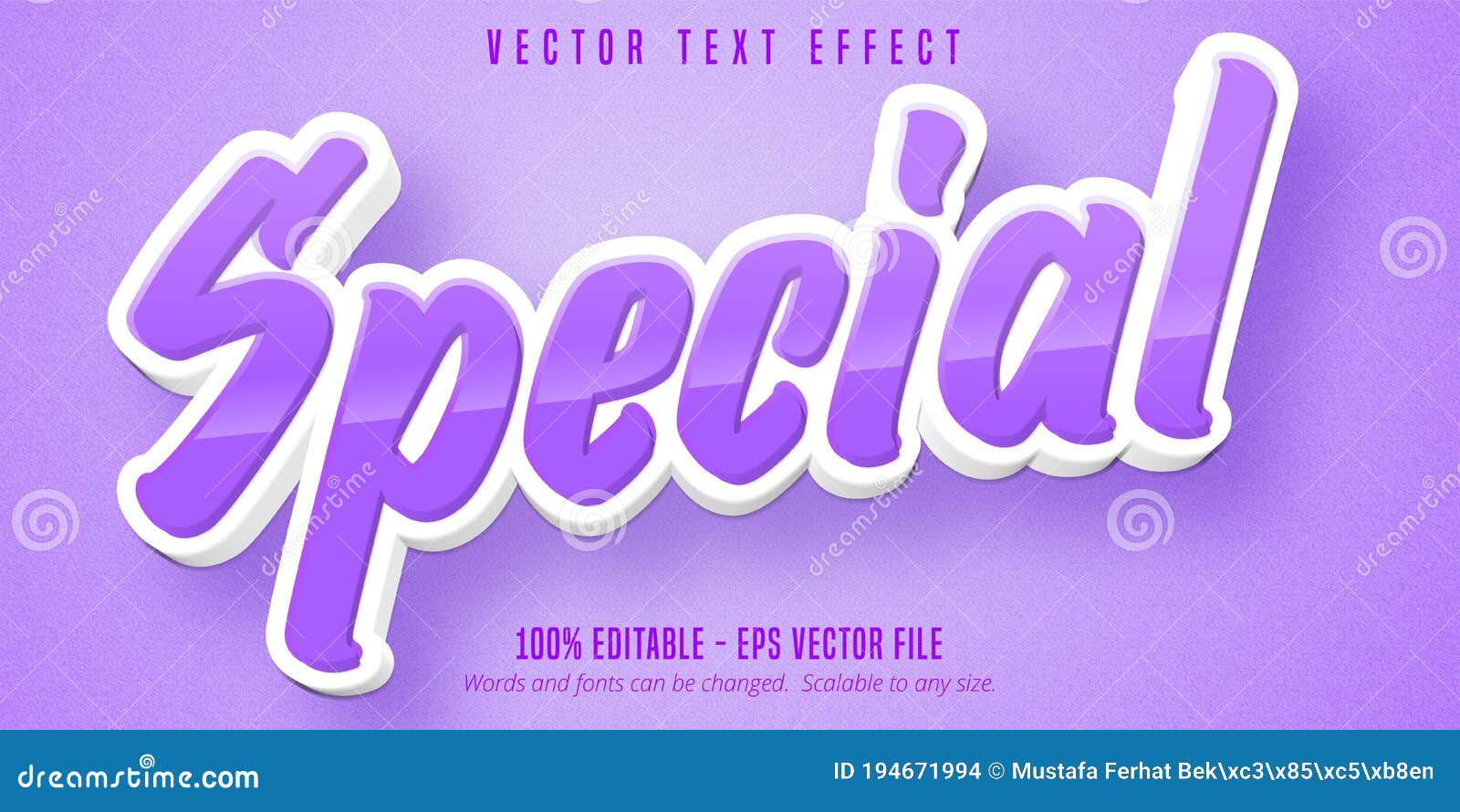 Special Text, Cartoon Style Editable Text Effect Stock Vector ...