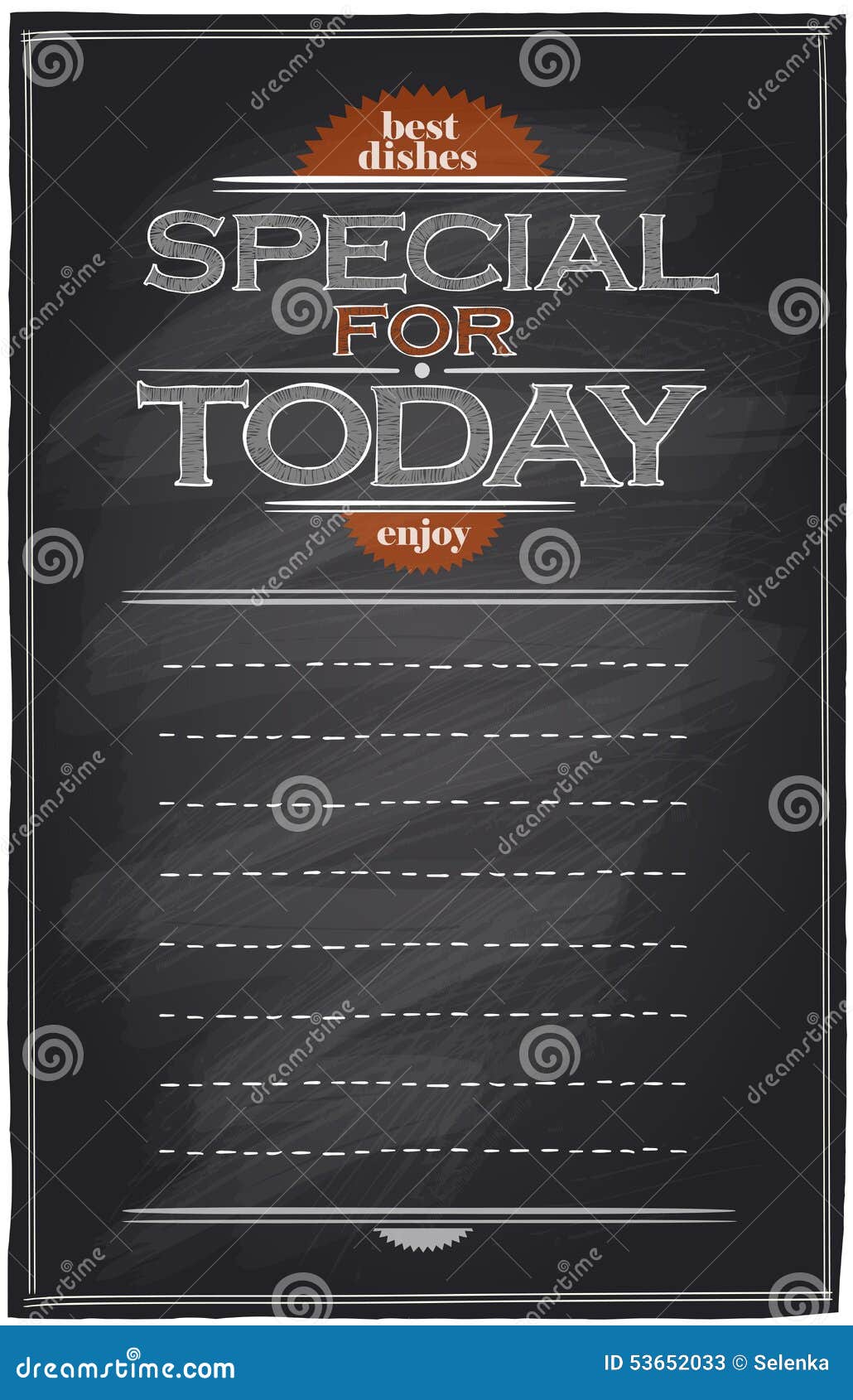 Special for Today Chalkboard Menu with Place for Text. Stock Vector ...