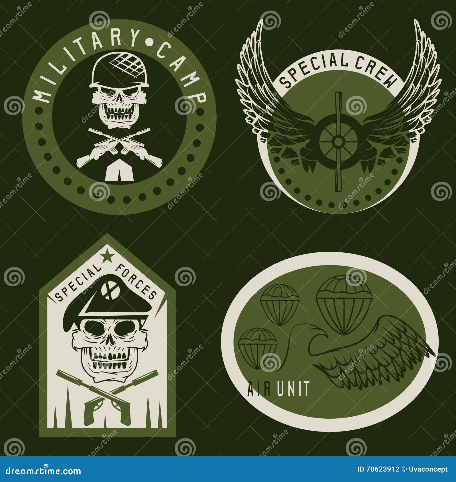 Special Unit Military Emblem Set Vector Design Stock Vector ...