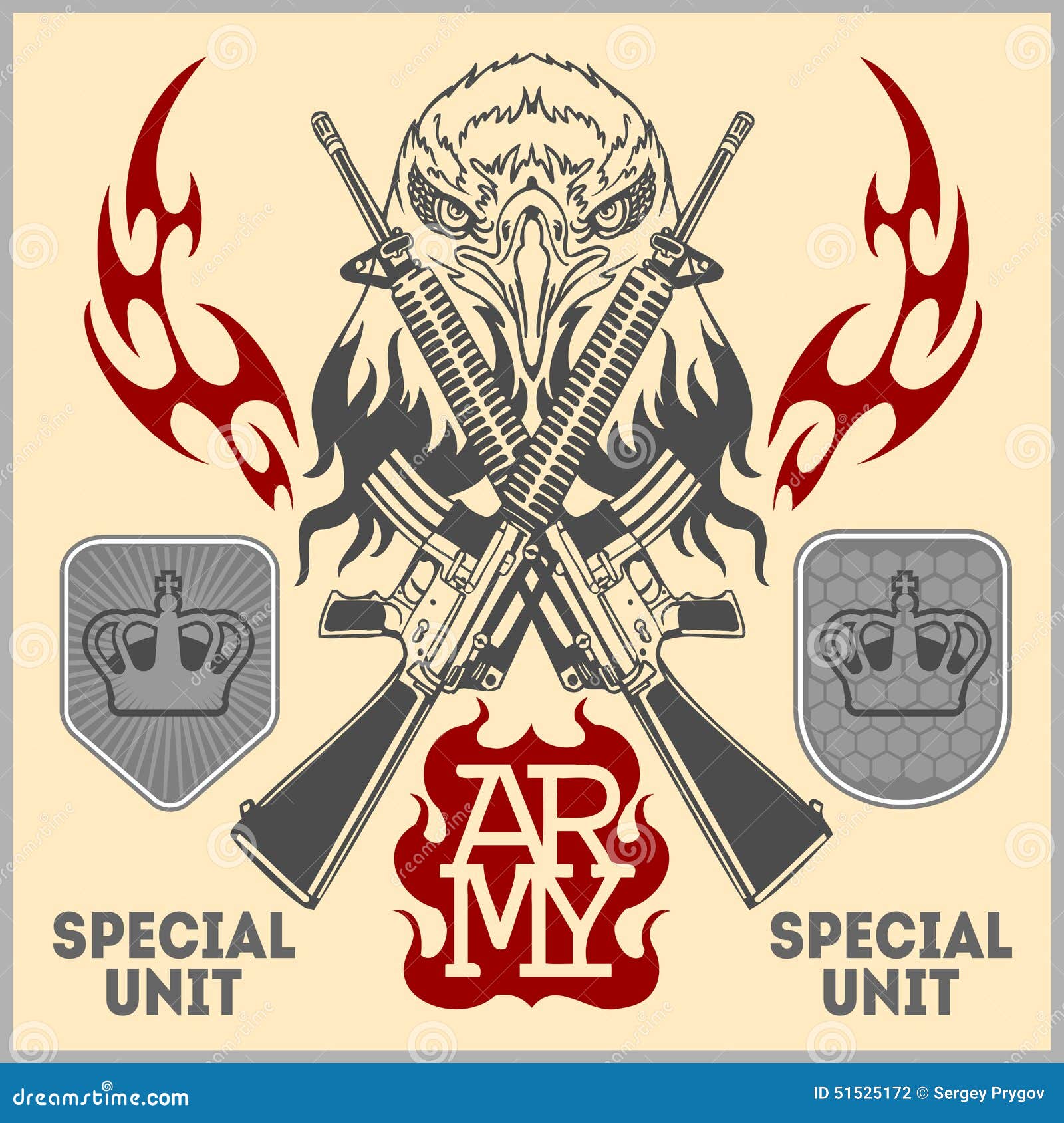 Special Unit Military Emblem Set Vector Design Template ...
