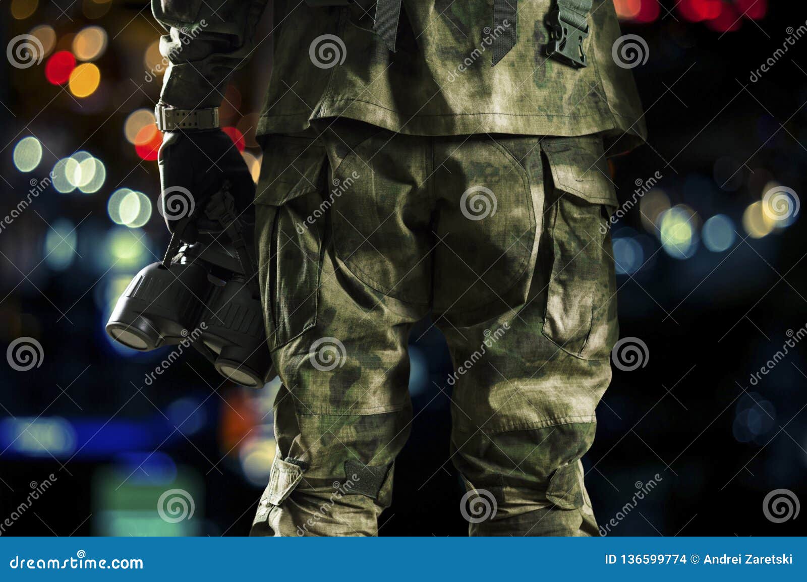 Special Unit Soldier Holds a Night Vision Device in His Hand Stock ...