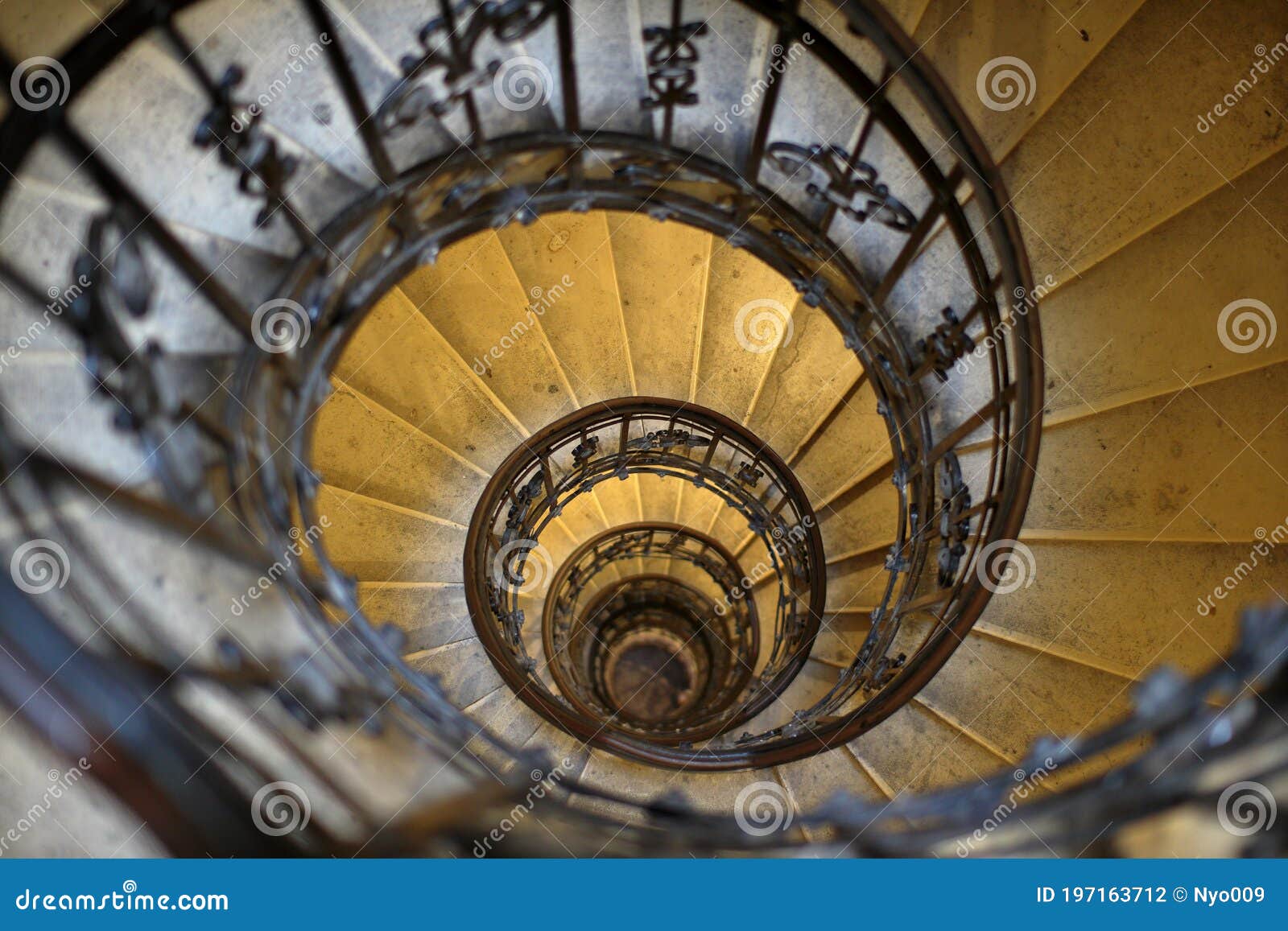 Special Views of a Spiral Staircase Stock Photo - Image of hero, blue ...