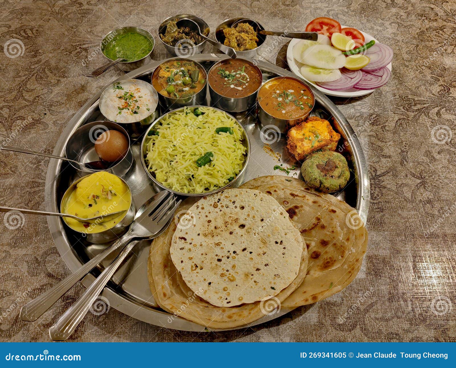 Special Yummy Punjabi Thali. Stock Image - Image of indian, produce ...