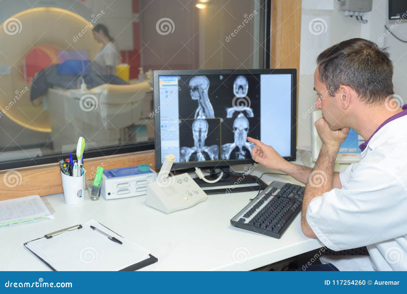 Specialist Checking Brain Tomography Results Stock Photo - Image of ...