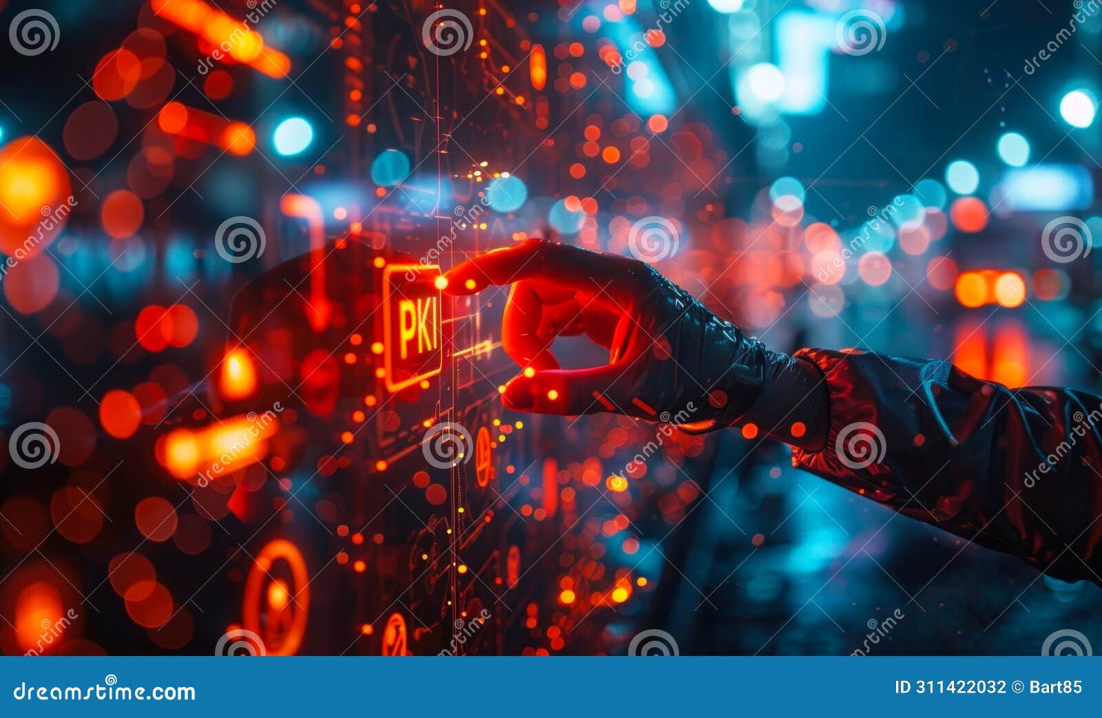 It Specialist Demonstrating Public Key Infrastructure PKI Concept with ...