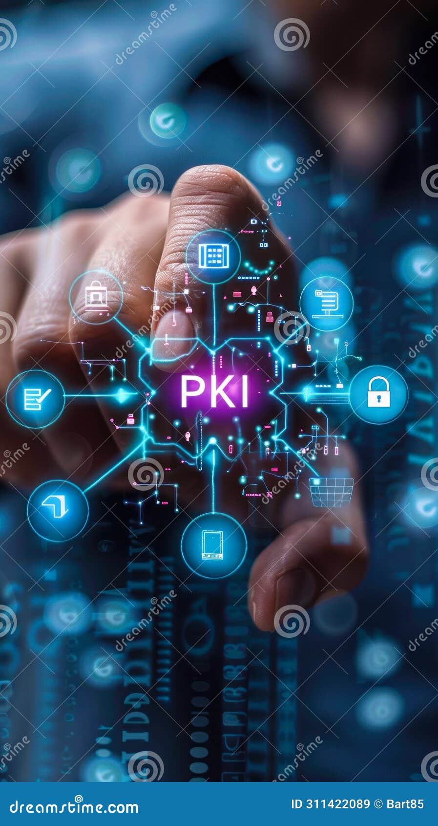 It Specialist Demonstrating Public Key Infrastructure PKI Concept with ...