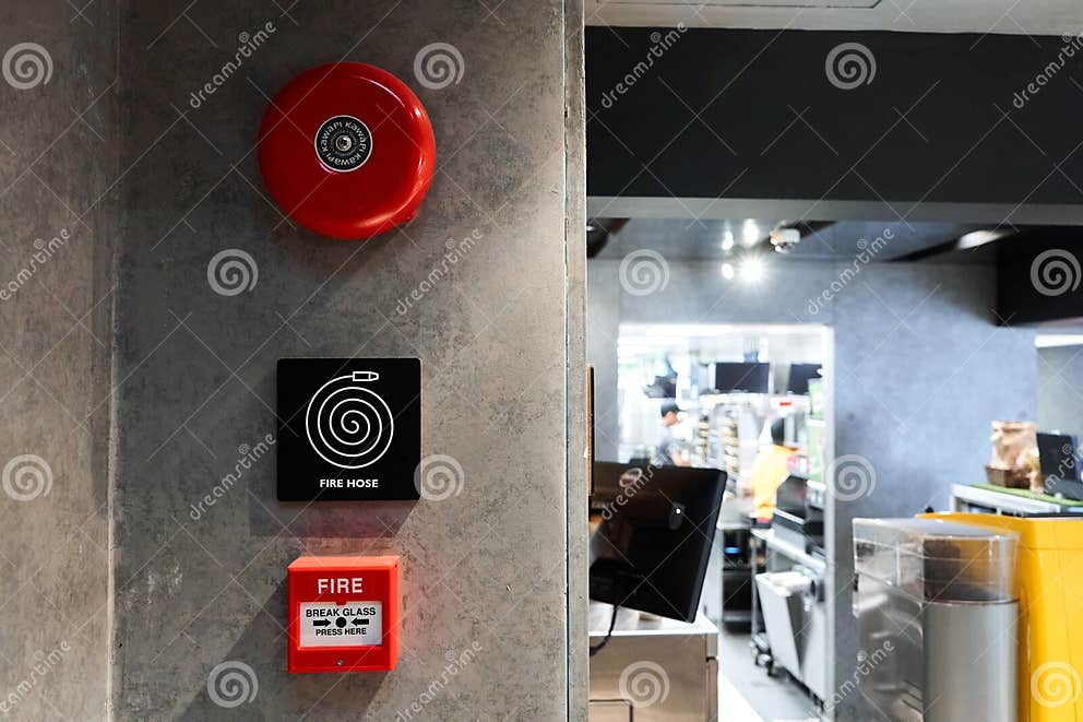 Specialist Fire Alarm Red Button on the Wall Stock Photo - Image of ...