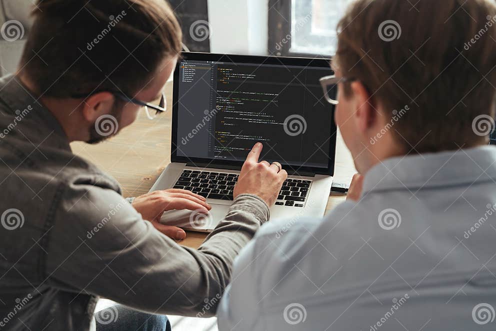 Coders Colleagues Working On New Project Together Stock Image Image Of People Coworkers