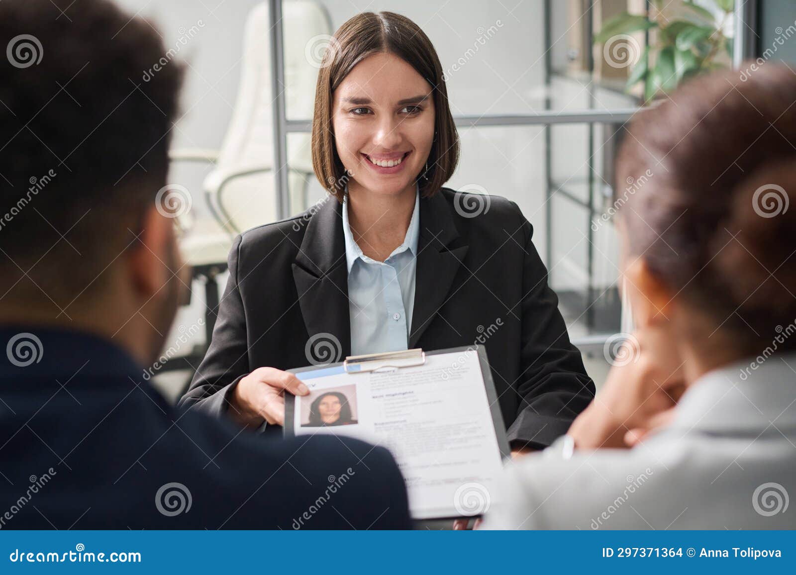 Specialist Having Interview with Applicants in Office Stock Photo ...