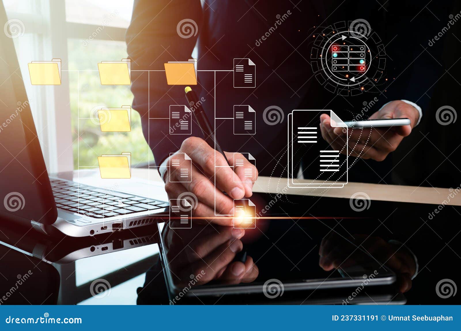 An it Specialist is Installing a Document Management System (DMS) on a ...