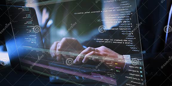 Specialist Interacting with Holographic Interface, Examining Set of Graphical Performance Data ...