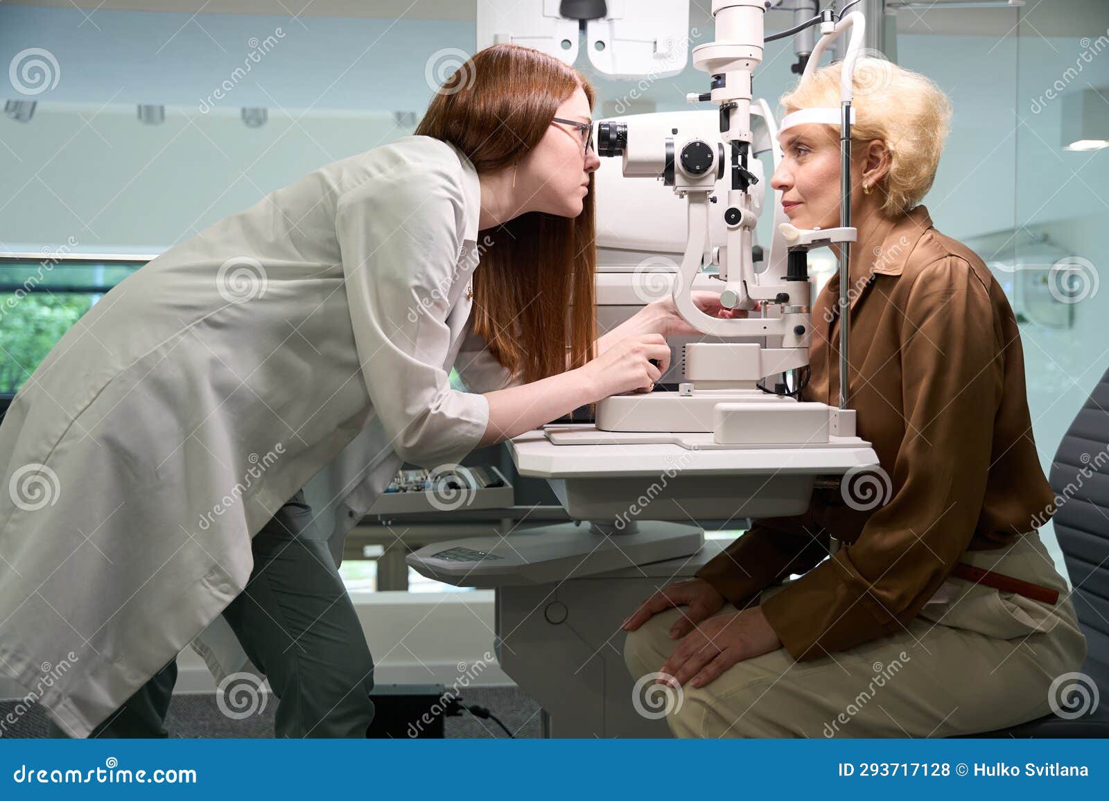 Specialist Ophthalmologist Uses a Diopter Meter in His Work Stock Photo ...