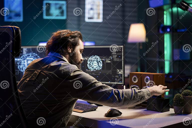 It Specialist Putting Cartridge Containing Virus Infected AI Bot in PC ...