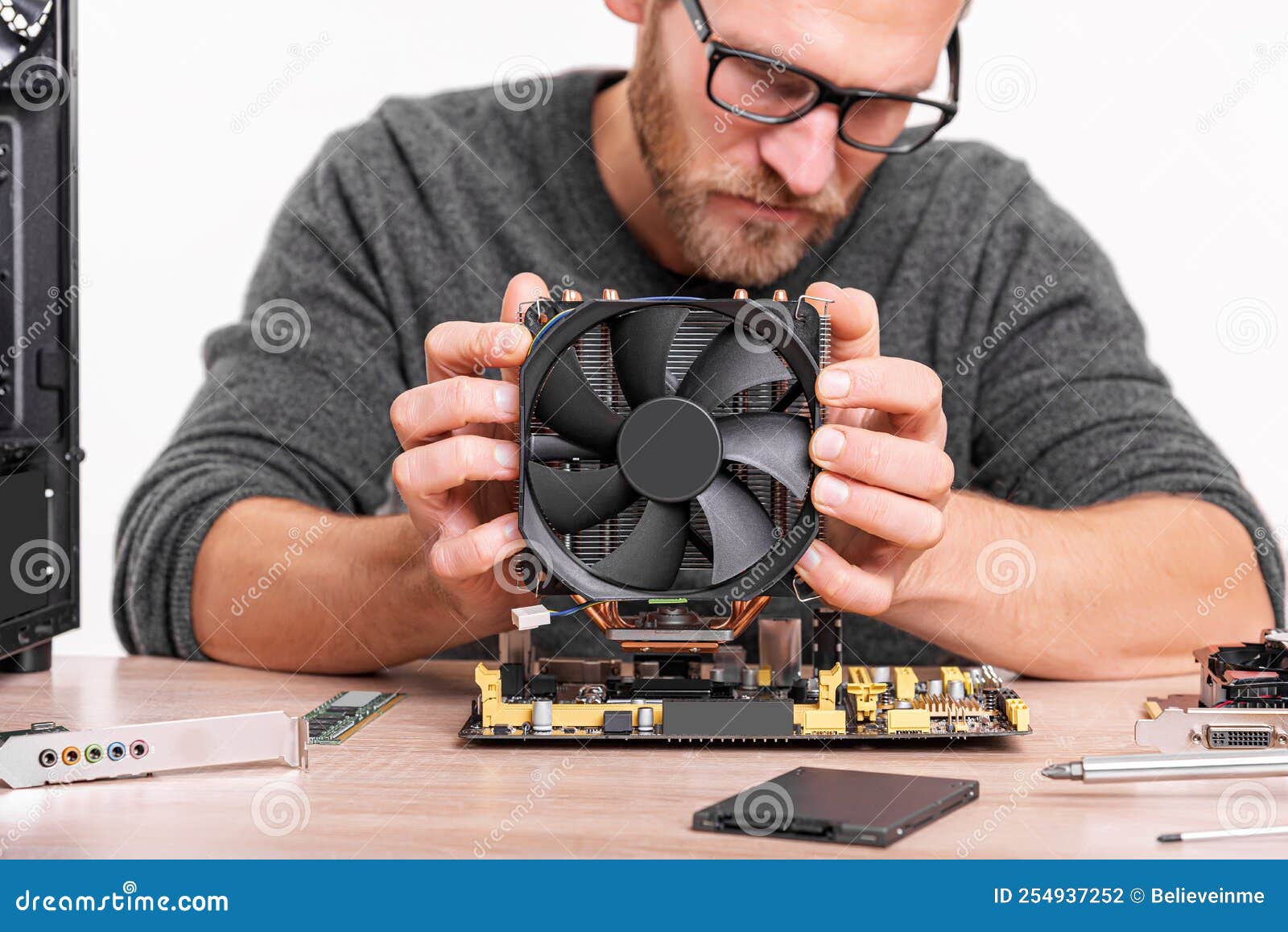 Repair, Assembly and Restoration of Personal Computers Stock Photo ...