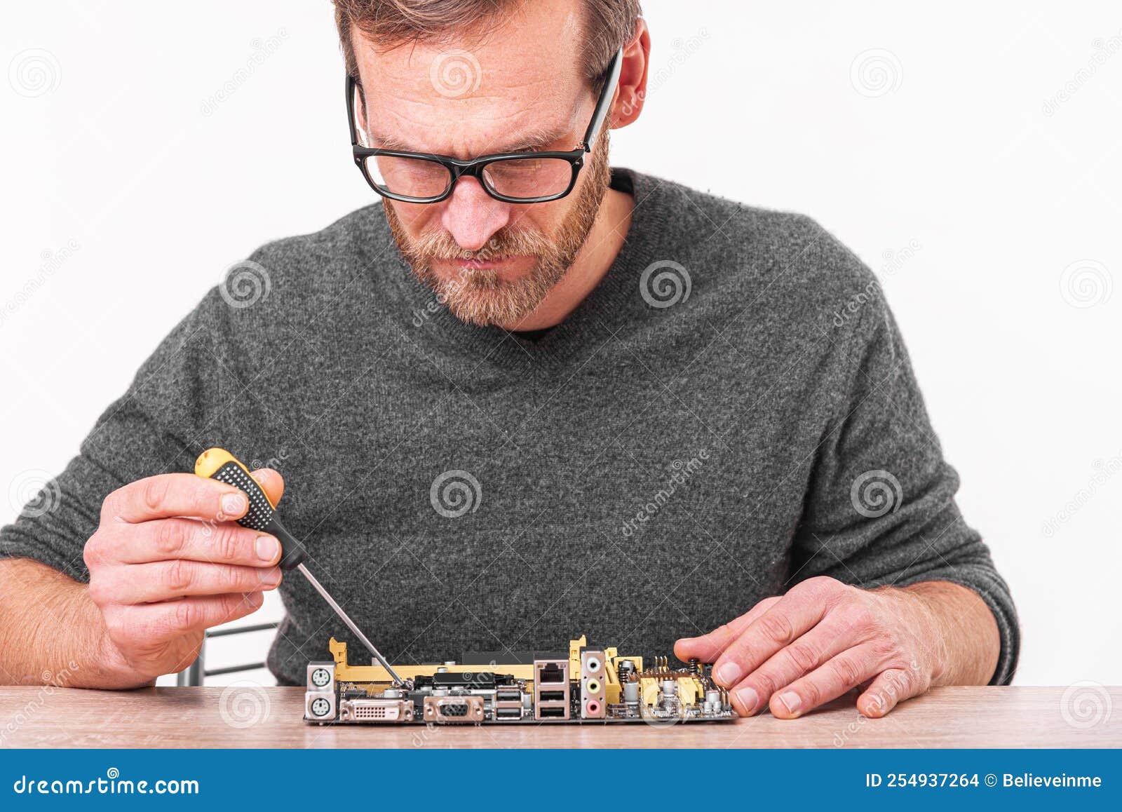 Repair, Assembly and Restoration of Personal Computers Stock Photo ...