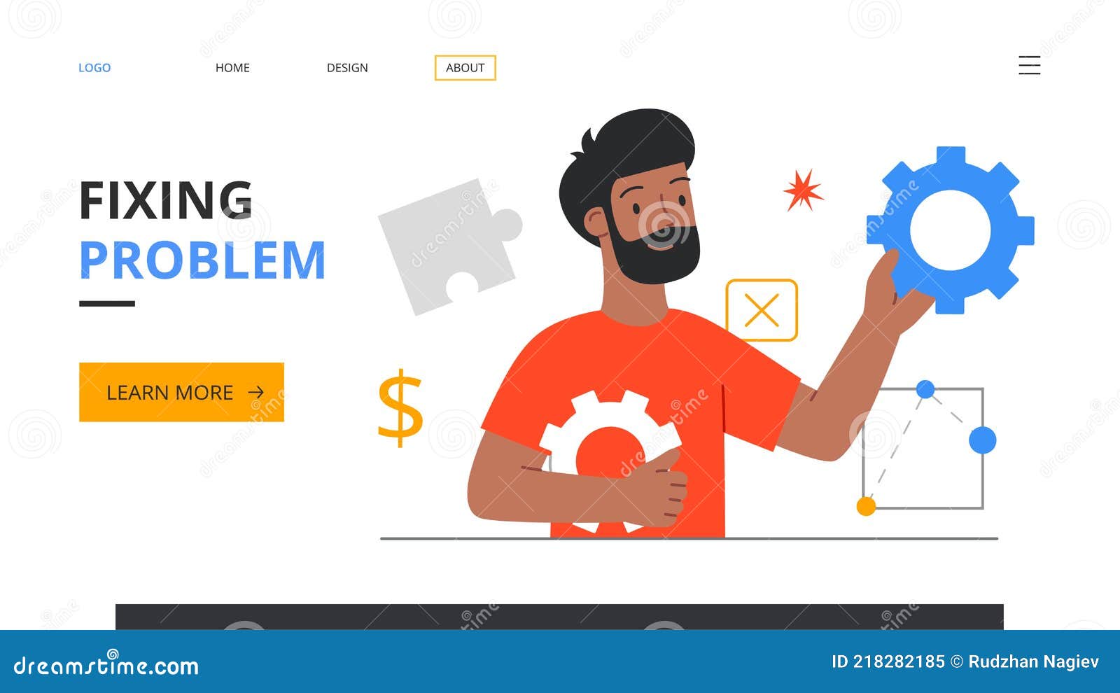 It Specialist or Technician Fixing the Problem Stock Vector ...