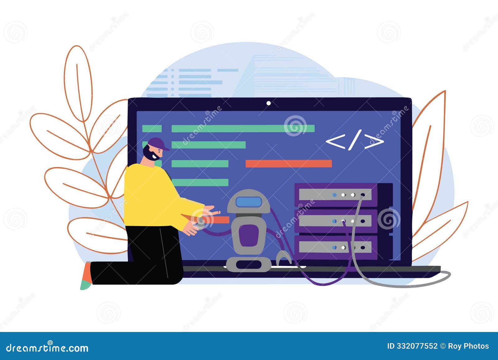 It Specialist Training and Online Degree Program Vector Illustration ...