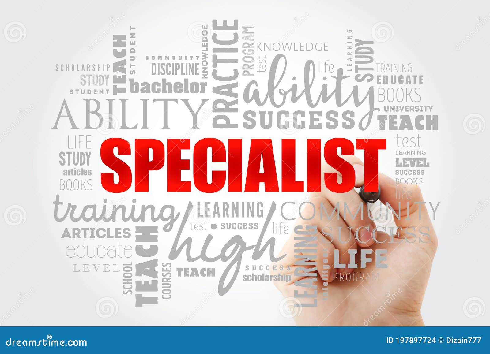 SPECIALIST Word Cloud Collage Stock Photo - Image of ability, field ...