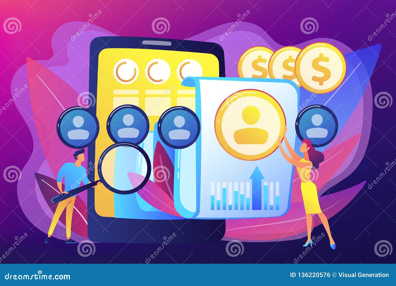 Expense Management System Icon Design Cartoon Vector | CartoonDealer ...