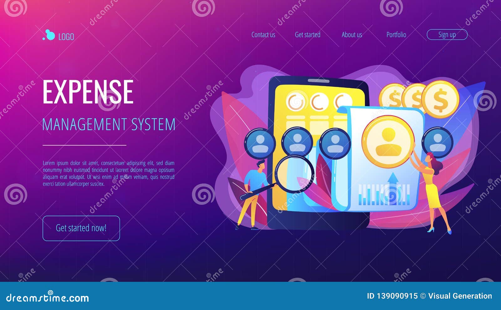 Expense Management System Icon Design Cartoon Vector | CartoonDealer ...