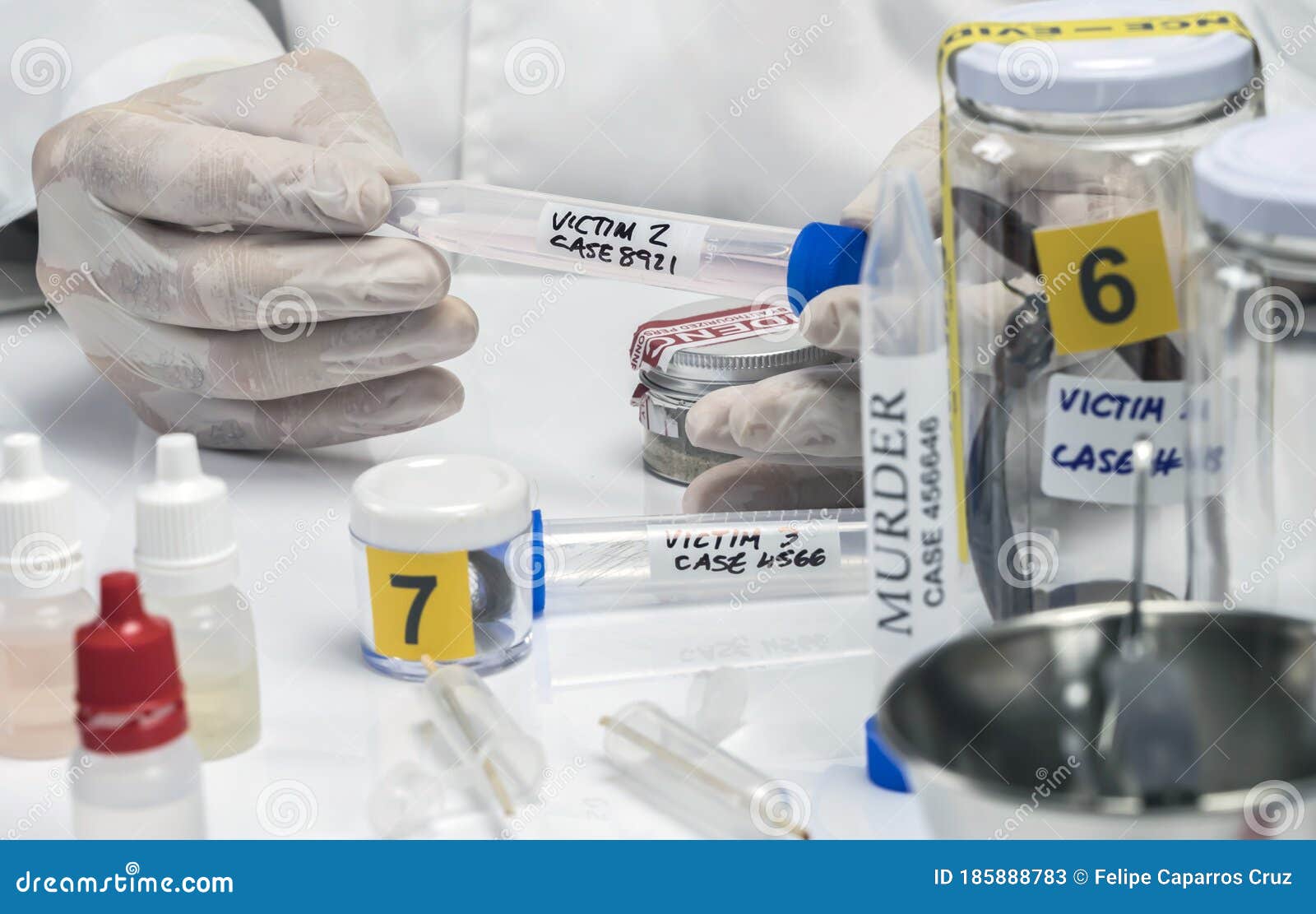 Specialized Criminalistic Police Performs Hematological Analysis with ...