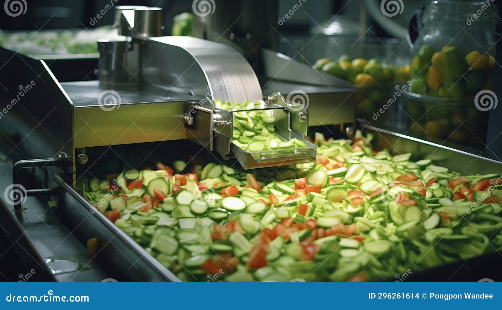 Specialized Machinery Slicing, Dicing, and Packaging Fresh Vegetables ...