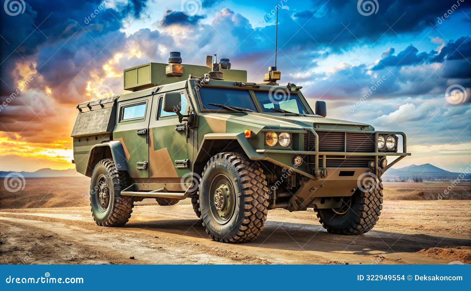 Specialized Military Vehicle Equipped With Advanced Electronic Warfare Systems Creative AI Stock ...