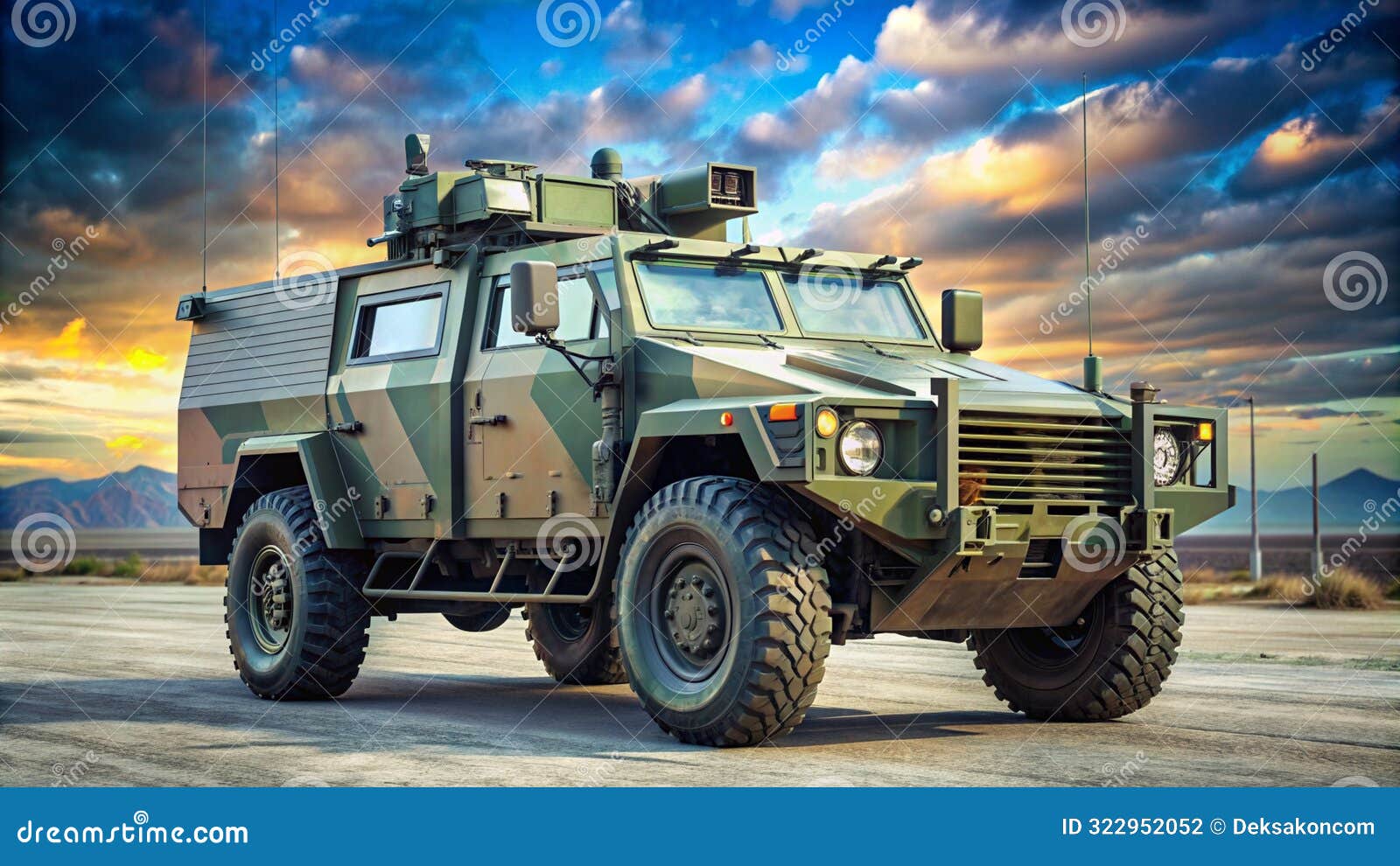 Specialized Military Vehicle Equipped With Advanced Electronic Warfare ...