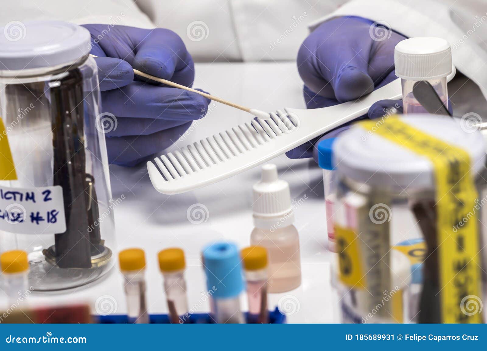 Specialized Police Take DNA Sample from Murder Victim Stock Image ...