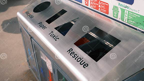 A Specialized Trash Bin Designed To Categorize Different Types of Waste ...