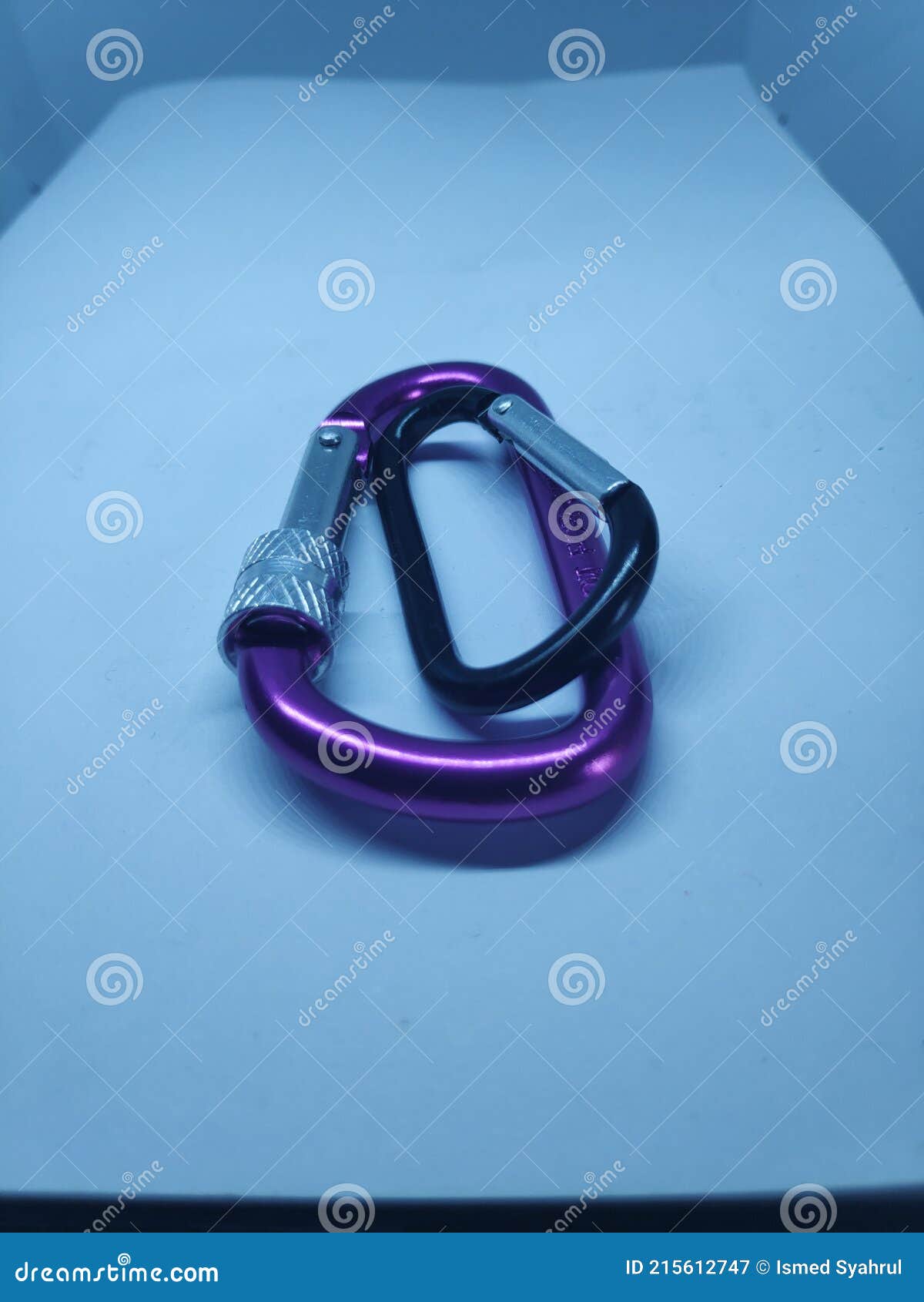 The Purple Stainless Steel Carabiner Stock Image - Image of campfire ...