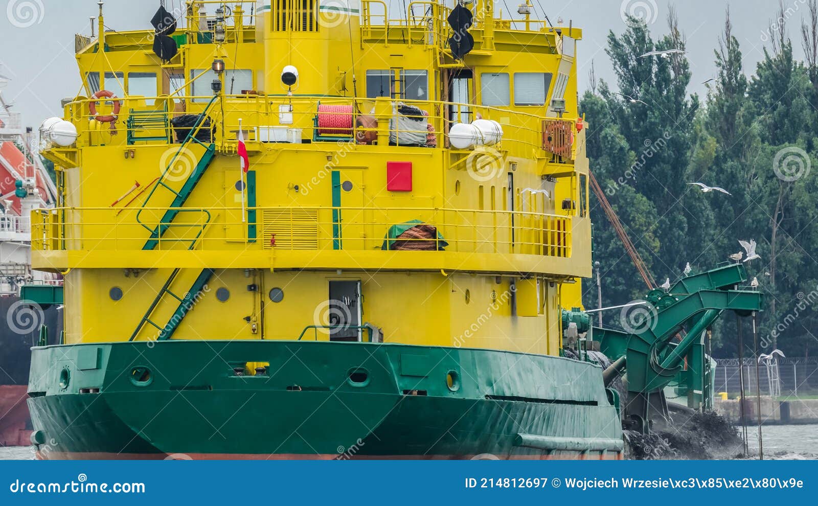 HOPPER DREDGER stock image. Image of waterway, excavation - 214812697