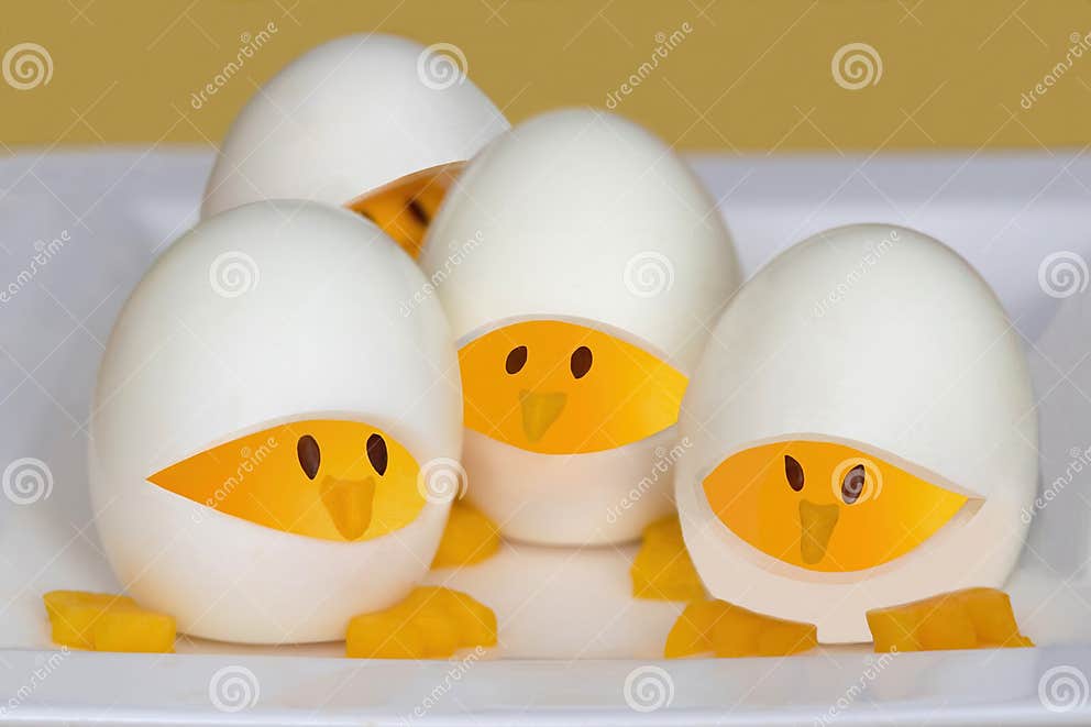 Specially Processed Eggs in an Easter Setting Stock Photo - Image of ...
