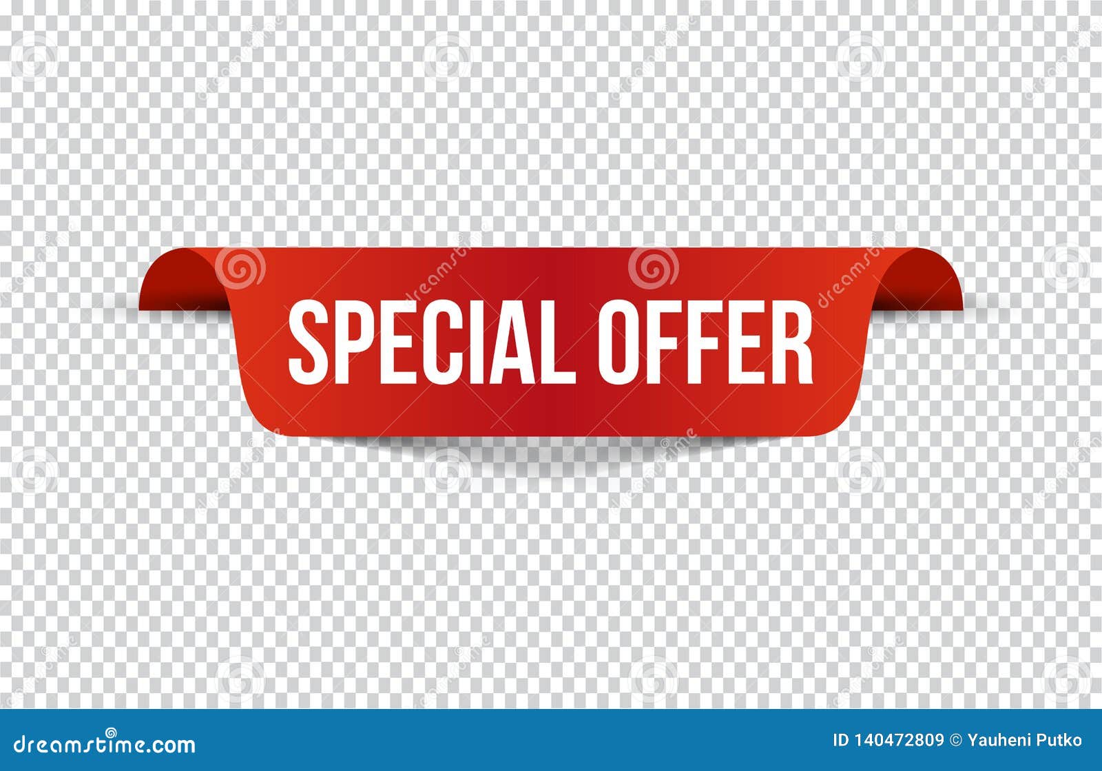 Red Special Offer Banner with Shadow on Transparent Background. Can Be ...