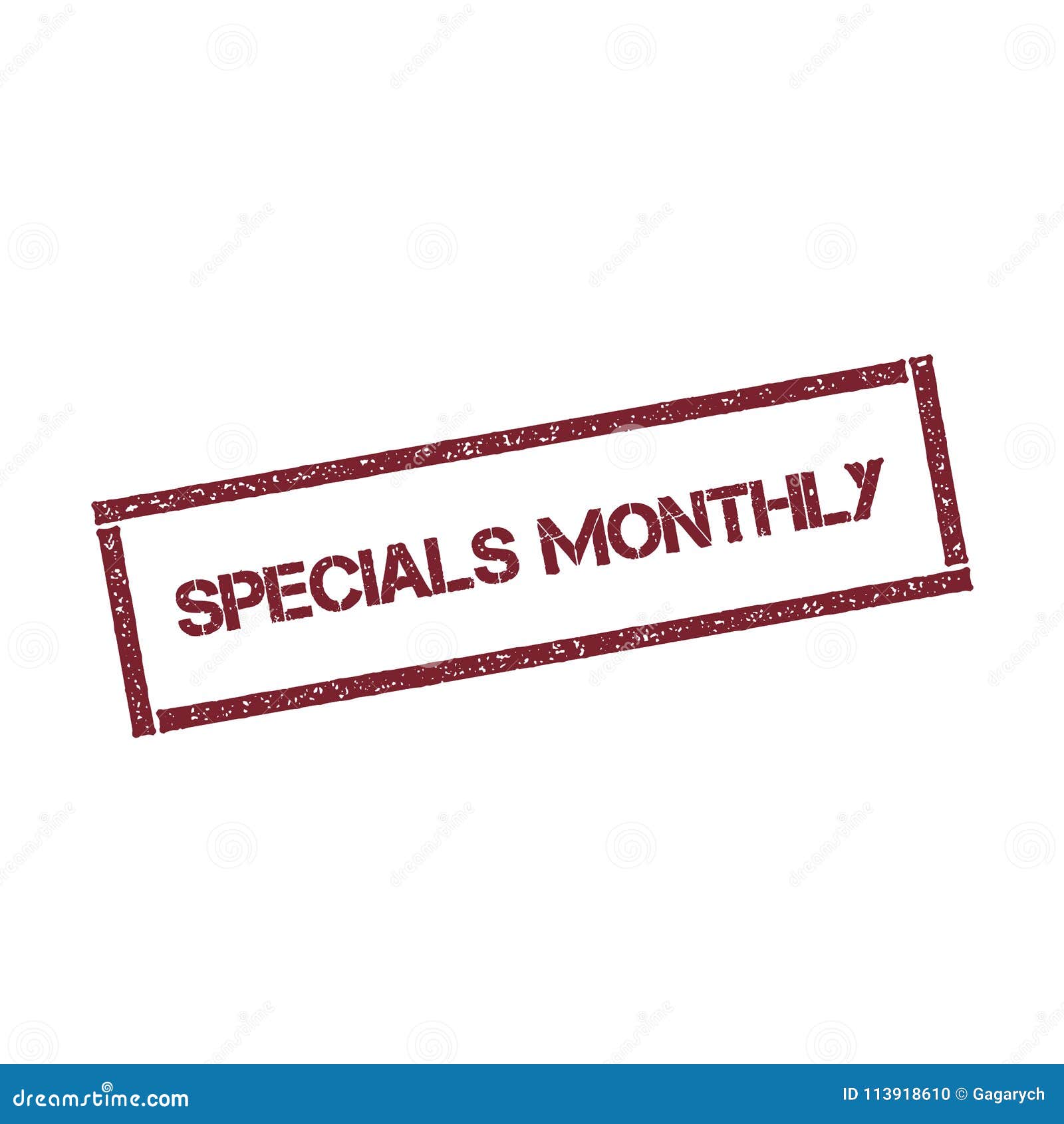 Specials Monthly Rectangular Stamp. Stock Vector - Illustration of ...