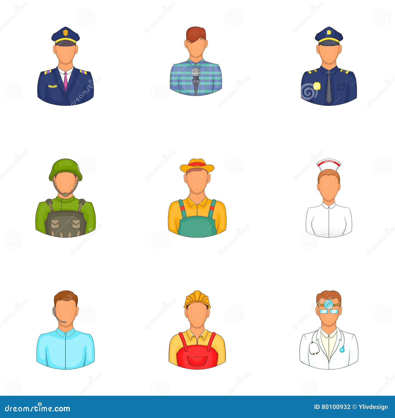 Specialty Icons Set, Cartoon Style Stock Vector - Illustration of ...