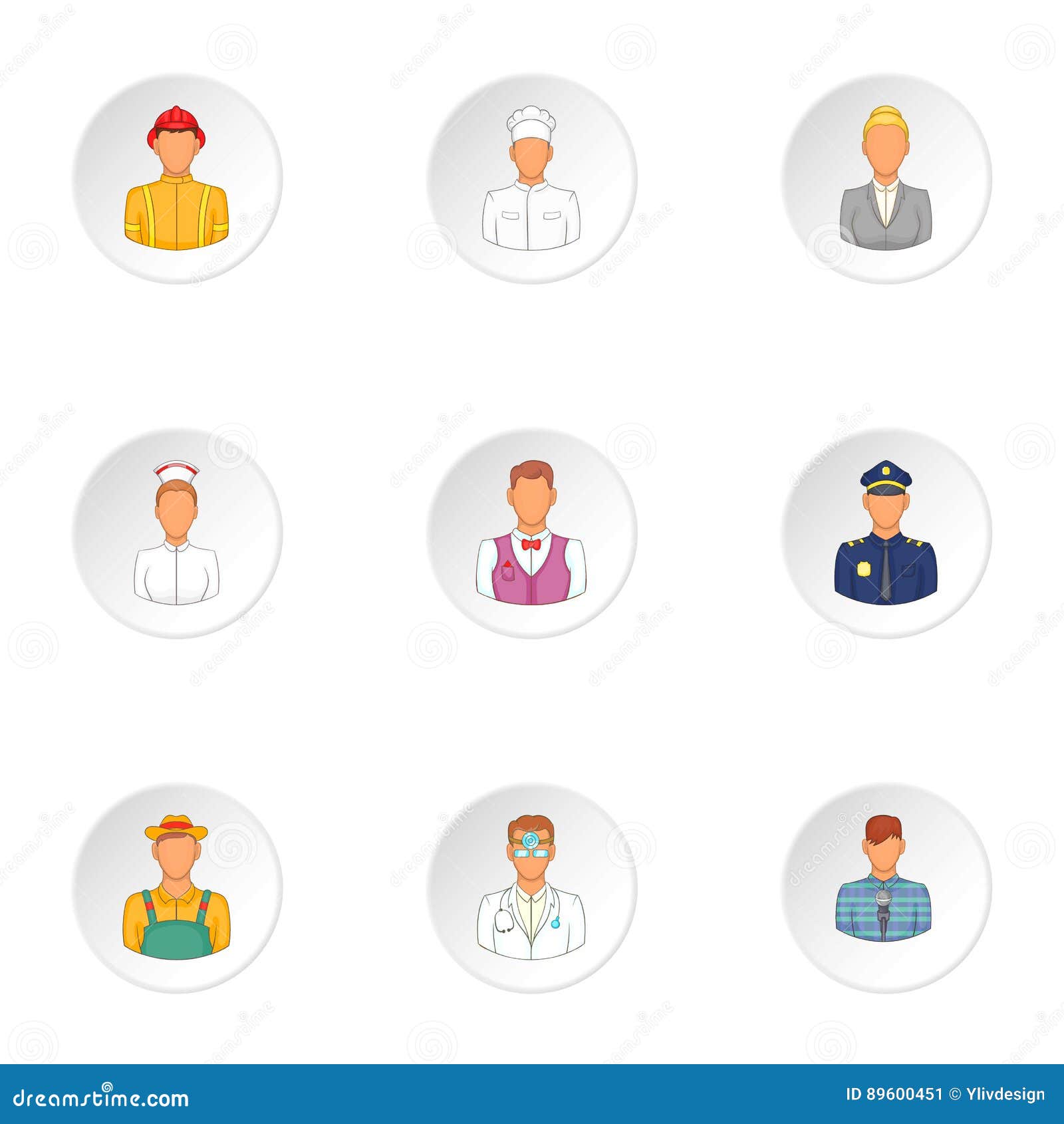 Specialty Icons Set, Cartoon Style Stock Vector - Illustration of ...