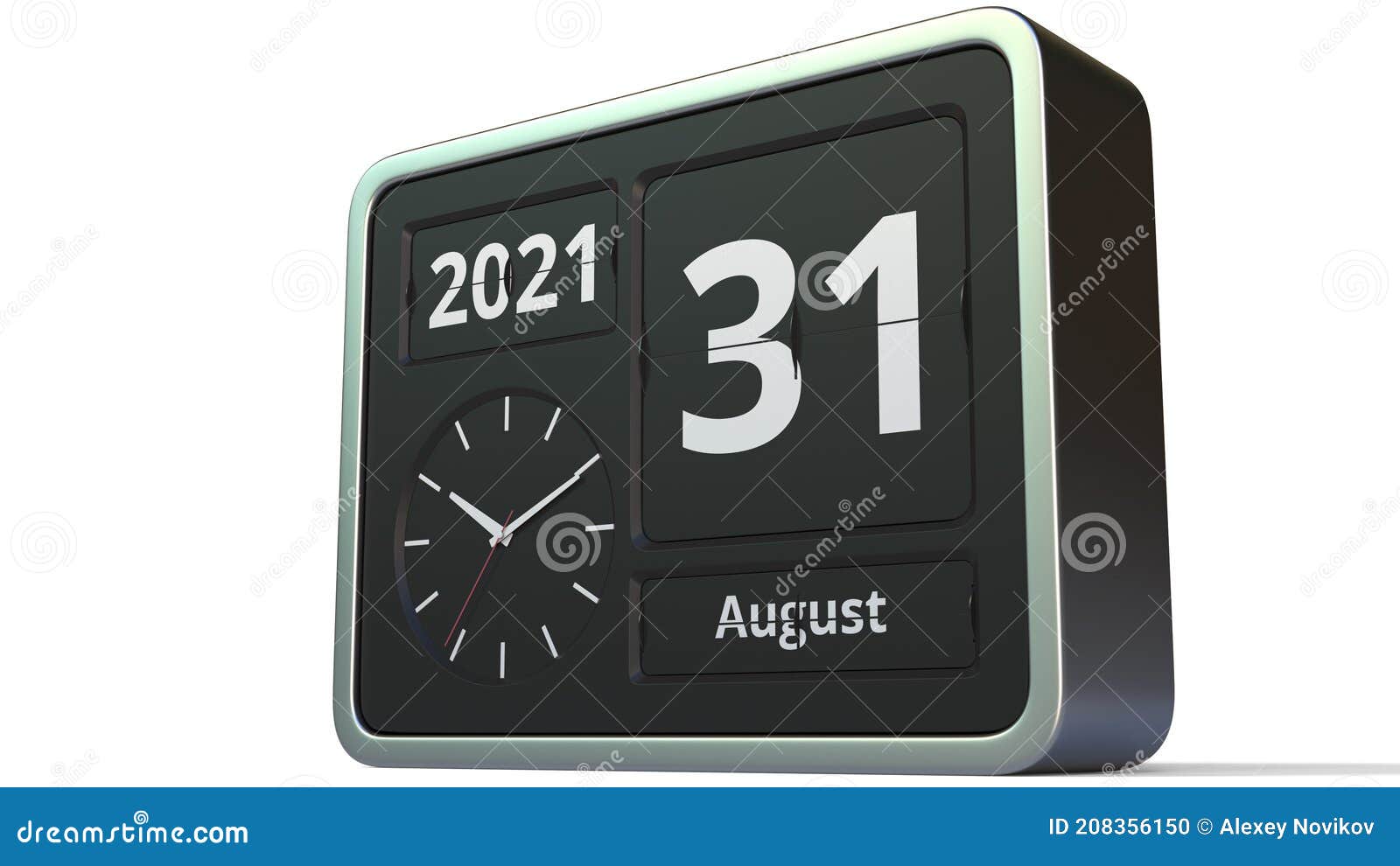 August 31 Date on the Flip Clock Calendar, 3d Rendering Stock ...