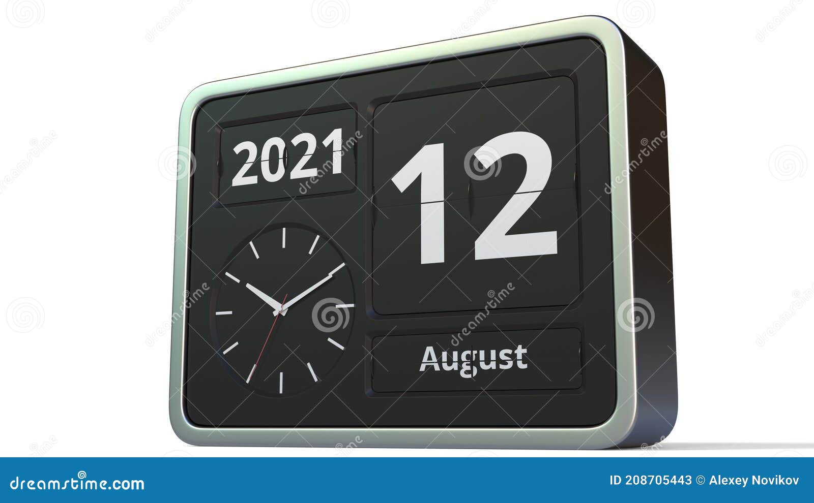 August 12 Date on the Classic Flip Clock Calendar, 3d Rendering Stock ...