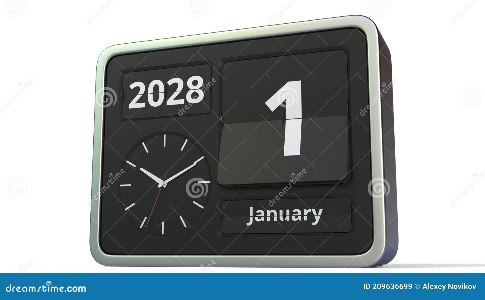 January 1, 2028 Date on the Flip Clock Calendar, 3d Animation Stock ...