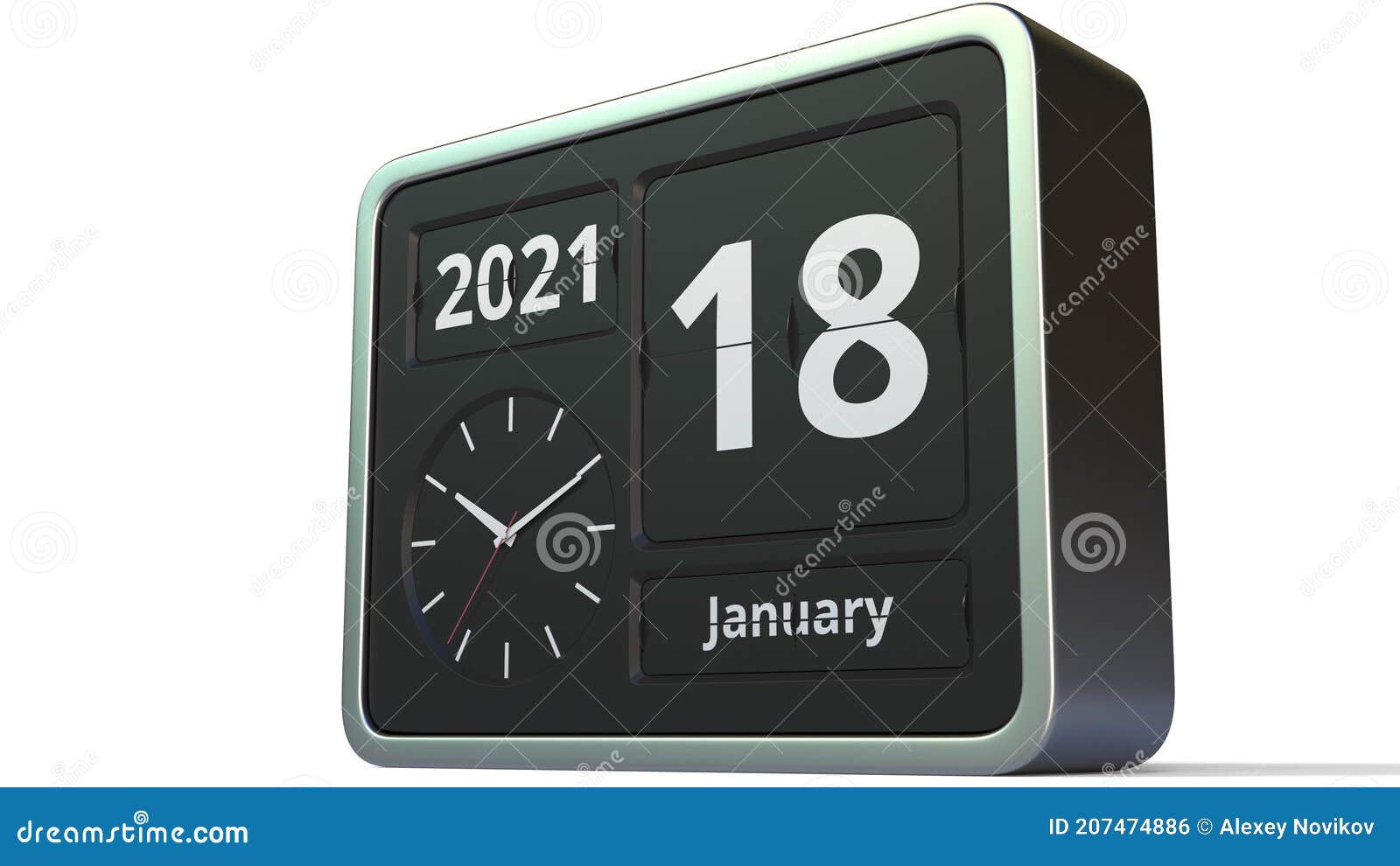 January 18 Date on the Flip Clock Calendar, 3d Rendering Stock ...