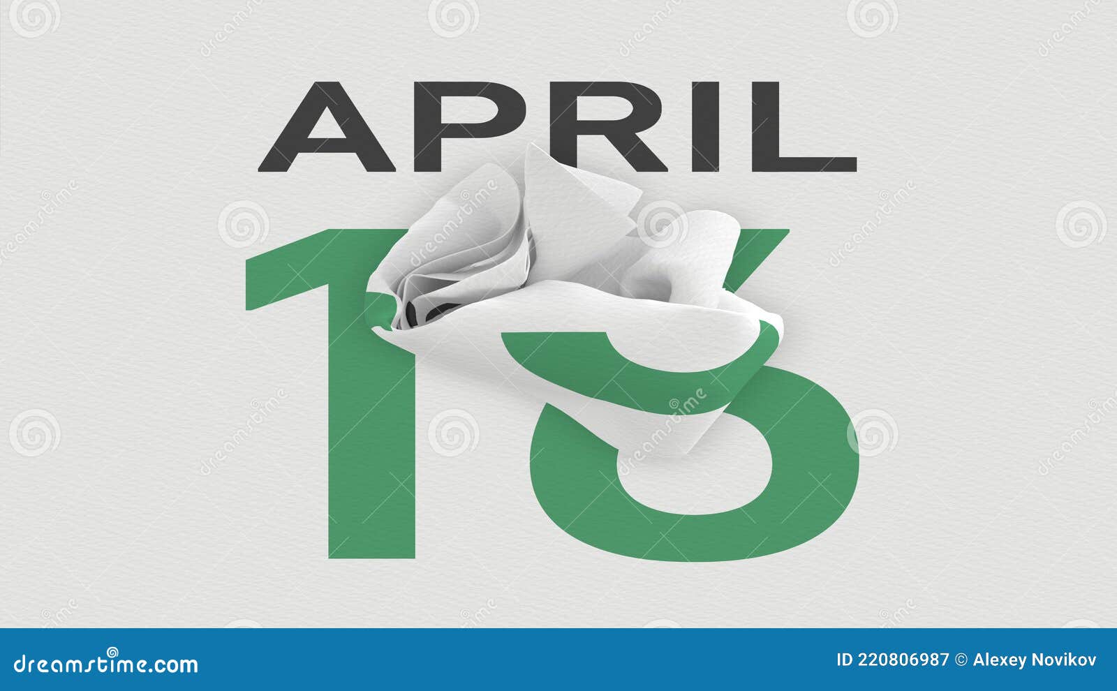 April 16 Date Behind Crumpled Paper Page of a Calendar, 3d Rendering ...