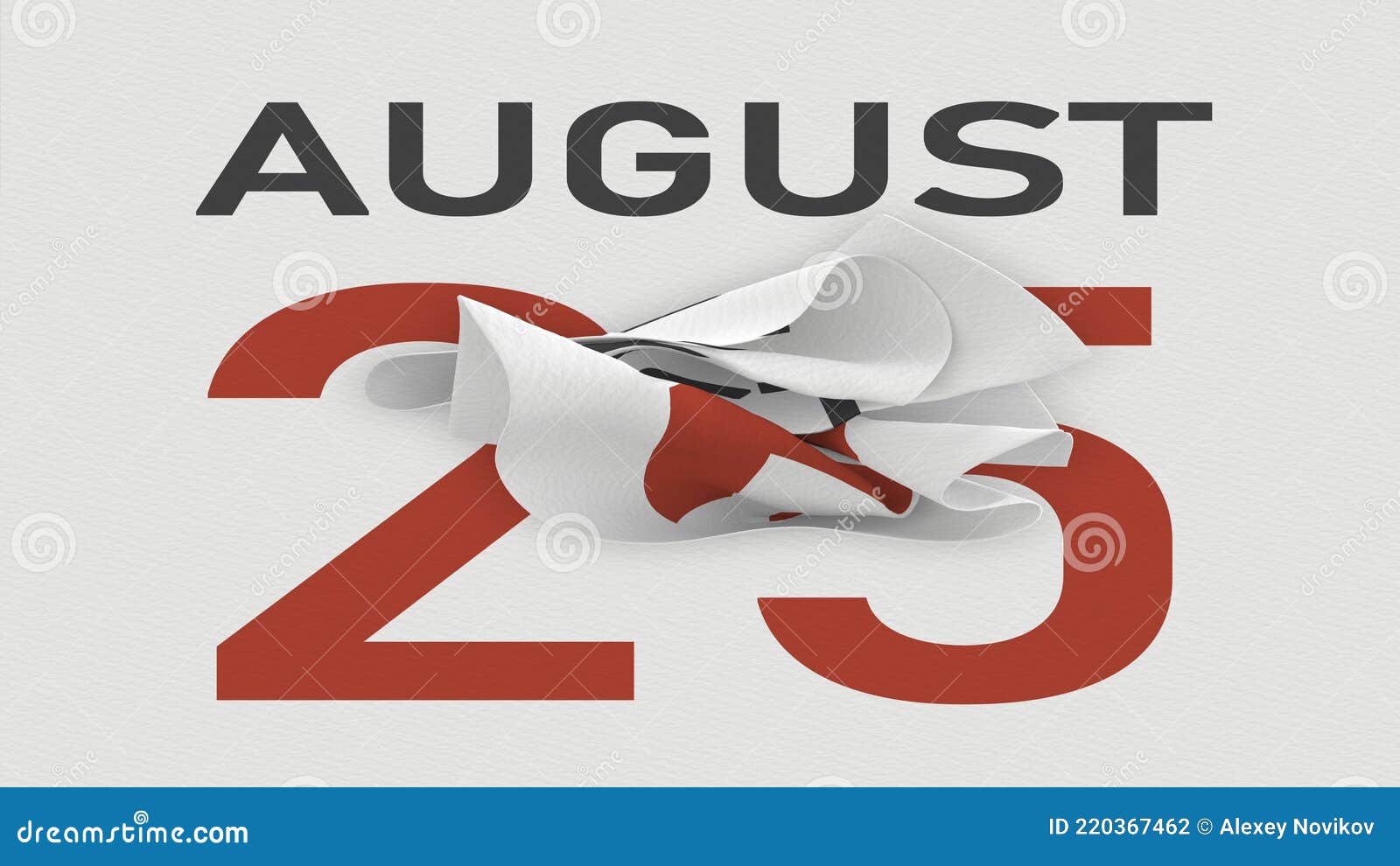 August 25 Date Behind Crumpled Paper Page of a Calendar, 3d Rendering ...